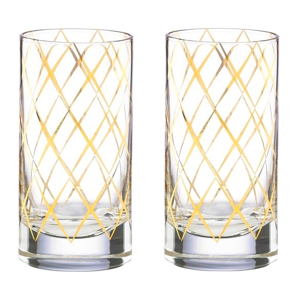 kate spade | Dining | Bnib Kate Spade Lenox Gold Trellis Hiball Crystal ...